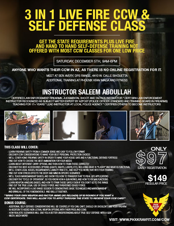 CCW Gun Seminar - PhxKravFit - Krav Maga Phoenix Classes